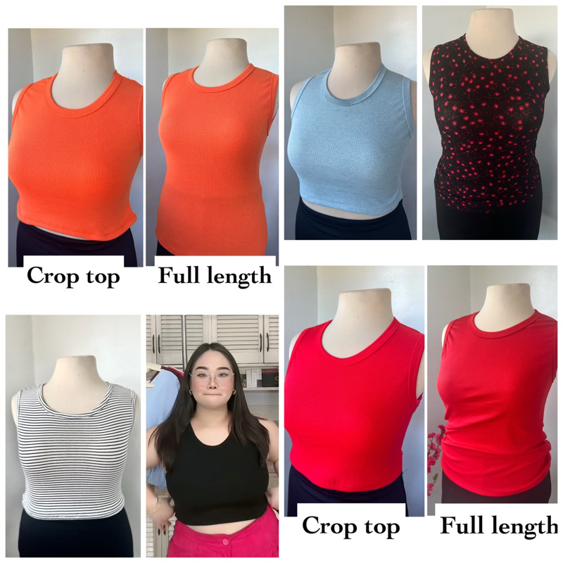 ELfille (PLUS SIZE) Dani - Stripes Halter Sando Croptop: Stylish ...