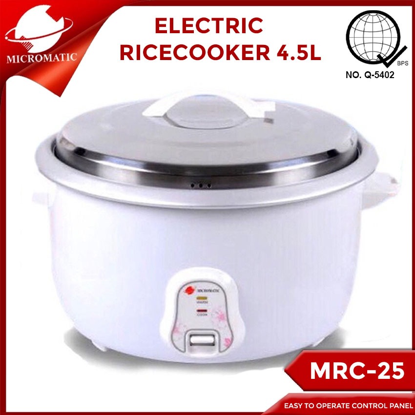 Micromatic MRC-25 4.5Liters Capacity 25 Cups Heavy Duty Rice Cooker ...
