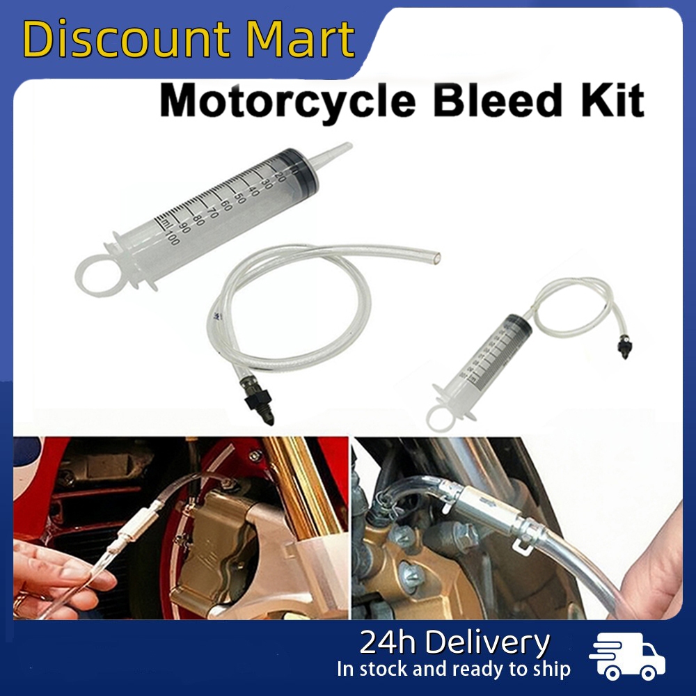 100ml Motorcycle Bleed Kit Brake Caliper Gas Bleeder Syringe Tool For ...