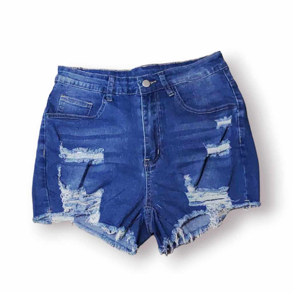 Plus Size Ripped Tattered Denim Shorts | Shopee Philippines