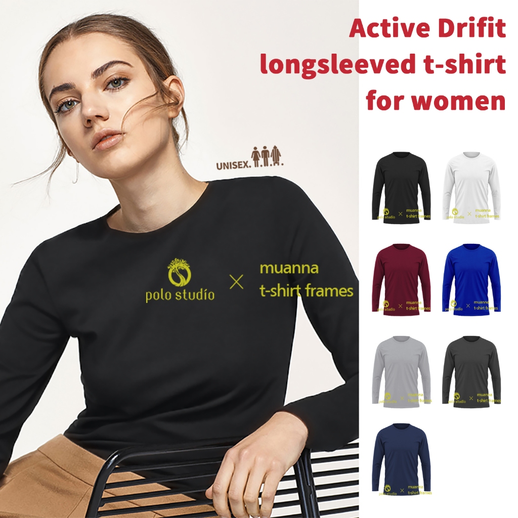 WOMEN S DRIFIT longsleeved tshirt formen overruns plain white color active unisex size roundneck ...