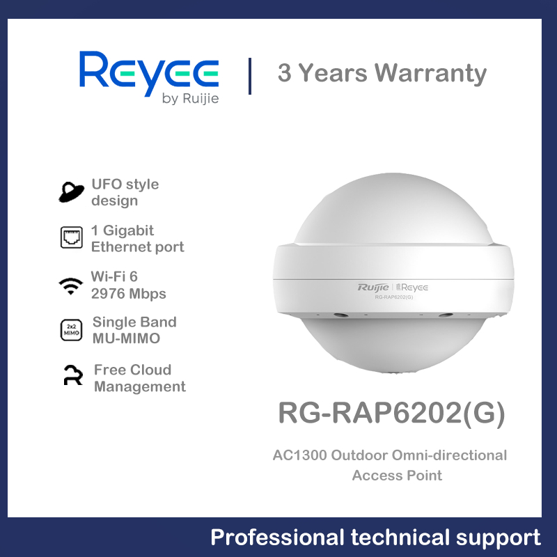 Ruijie-Reyee RG-RAP6202(G) Wi-Fi 5 AC1300 Outdoor Omni-directional ...
