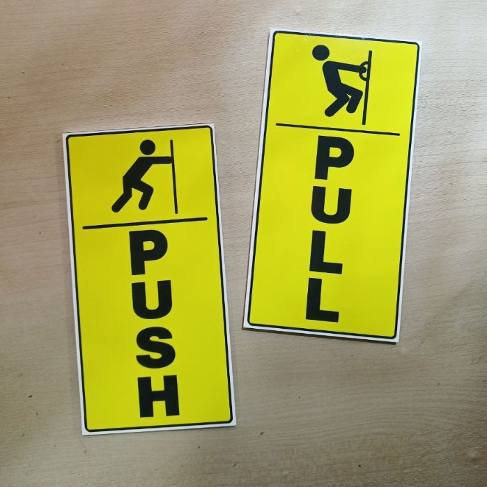 Push and Pull Vertical Door Signs For Household and Business Use ...