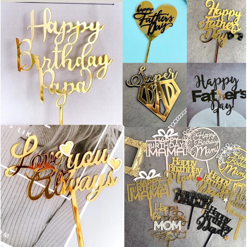 Happy father’s Day Cake Topper Acrylic Topper Happy birthday mom mama ...
