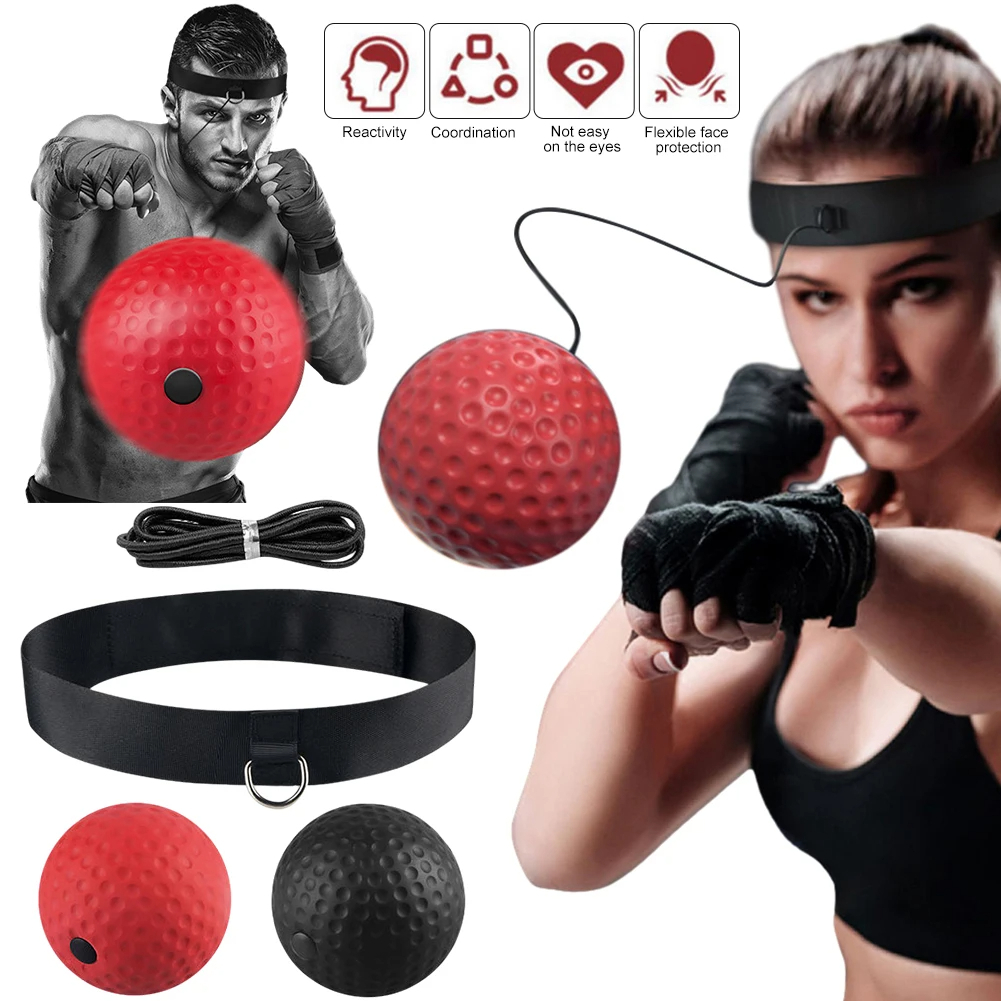 Kick Boxing Reflex Ball With Head Band Fighting Speed Training Punch ...