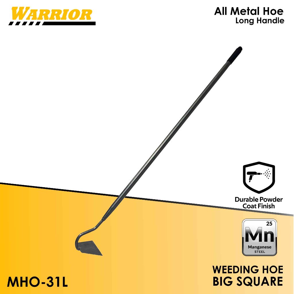 WARRIOR Weeding Hoe BIG SQUARE All-Steel Long Handle Rake Garden ...