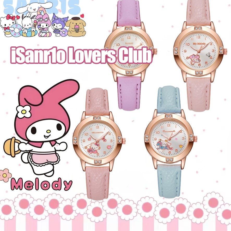 Sanrio Kuromi My Melody Quartz Watch for Kids Girls Rose Gold Diamond ...