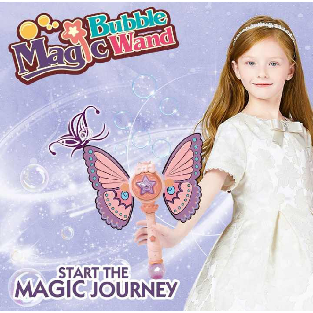 Princess Butterfly Magic Wand Fully Automatic Bubble Machine for Kids ...