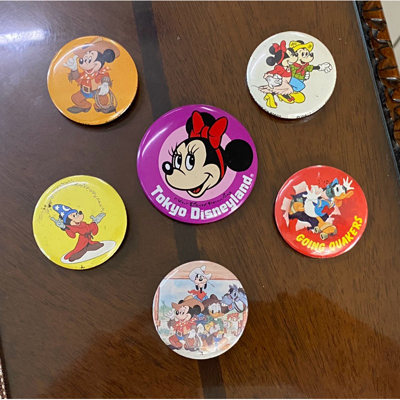 6 Pcs Vintage Walt Disney World Mickey Mouse Minnie Donald Duck Pin ...