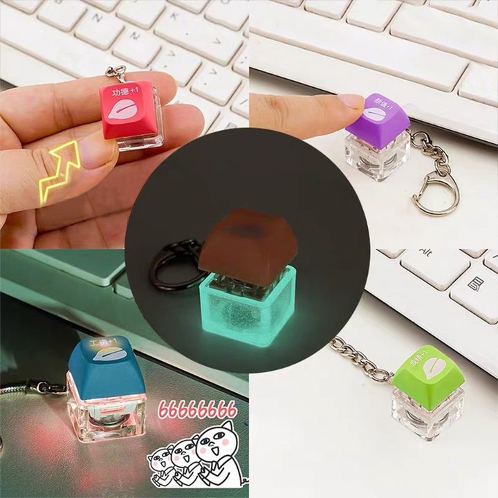 GD Keyboard Key Pendant Accumulator Key Chain Electronic Wooden Fish ...