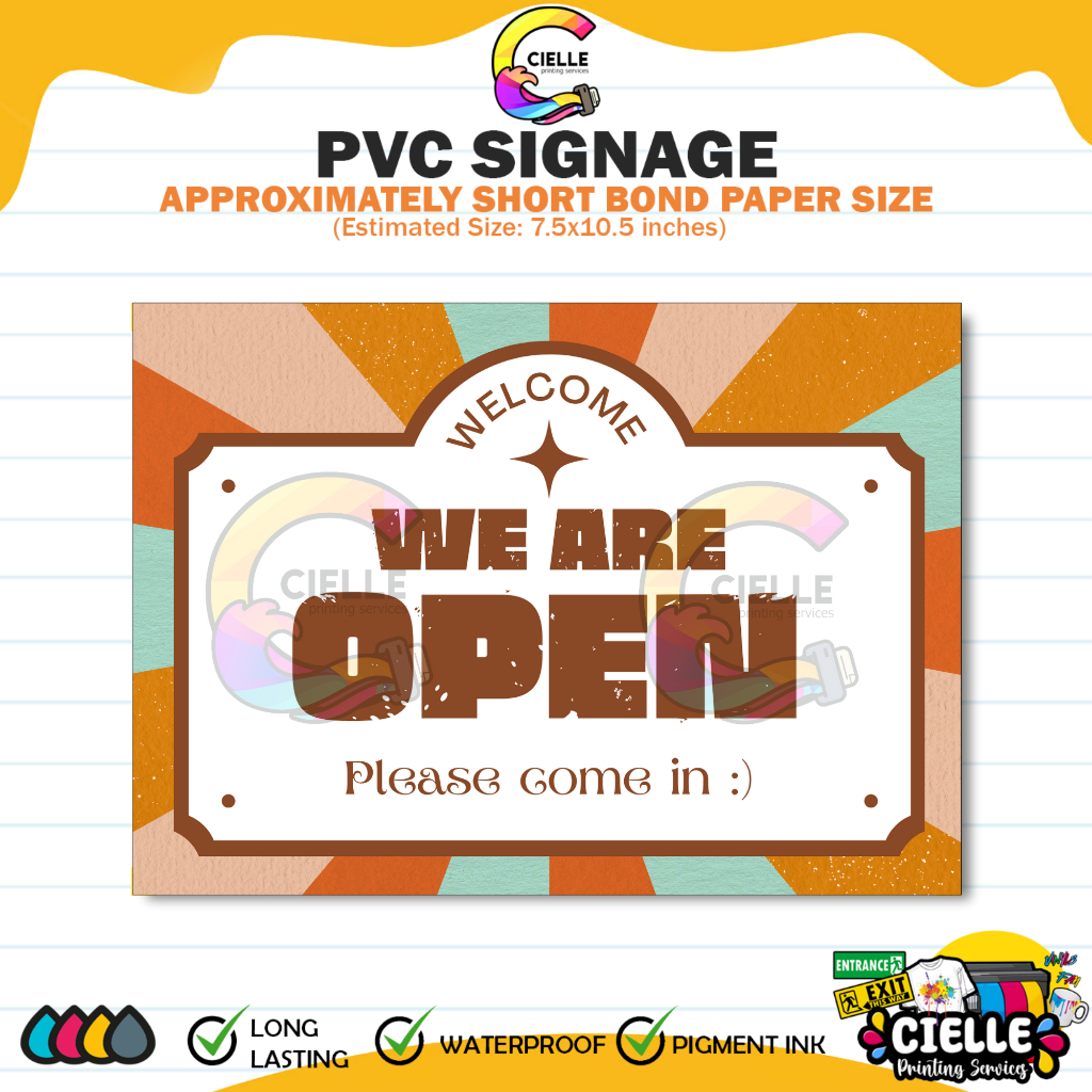 PVC SIGNAGE - Welcome WE ARE OPEN (7.5x10.5 inches) | Shopee Philippines