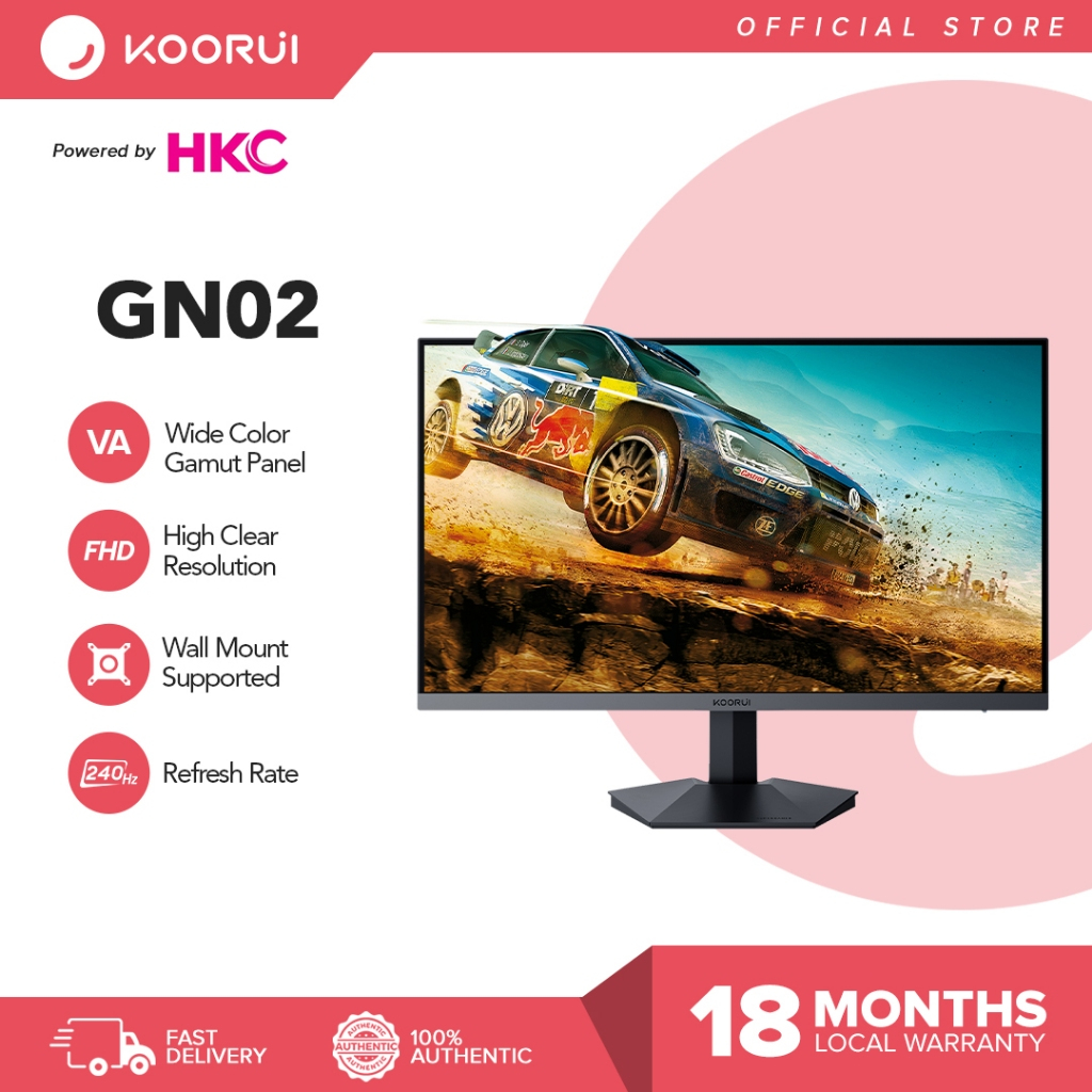 KOORUI GN02 (Powered by HKC) 27 Inch Full HD 240hz, 1ms, DCI-P3 90% Color Gamut Gaming Monitor ...