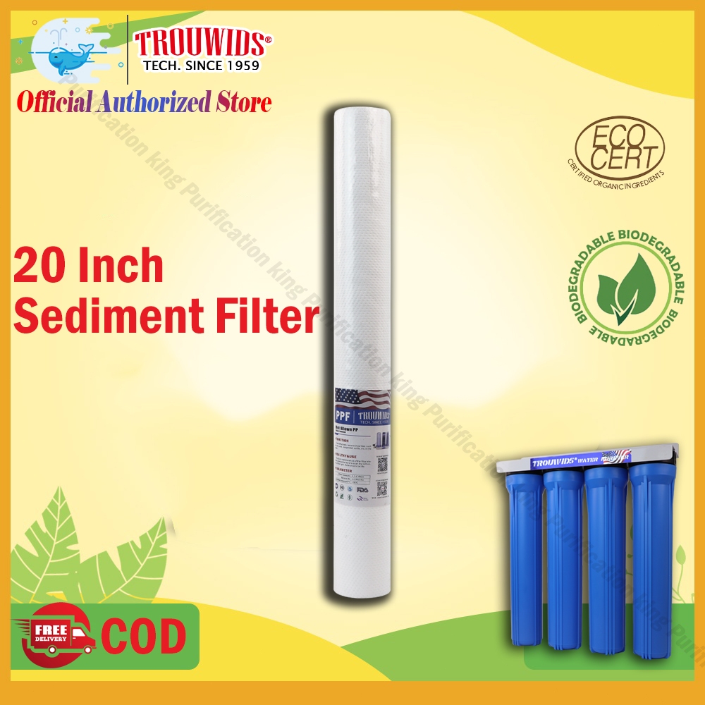TROUWIDS 20 Inch Sediment Filter 1 Micron PP Filter For Water Purifier ...