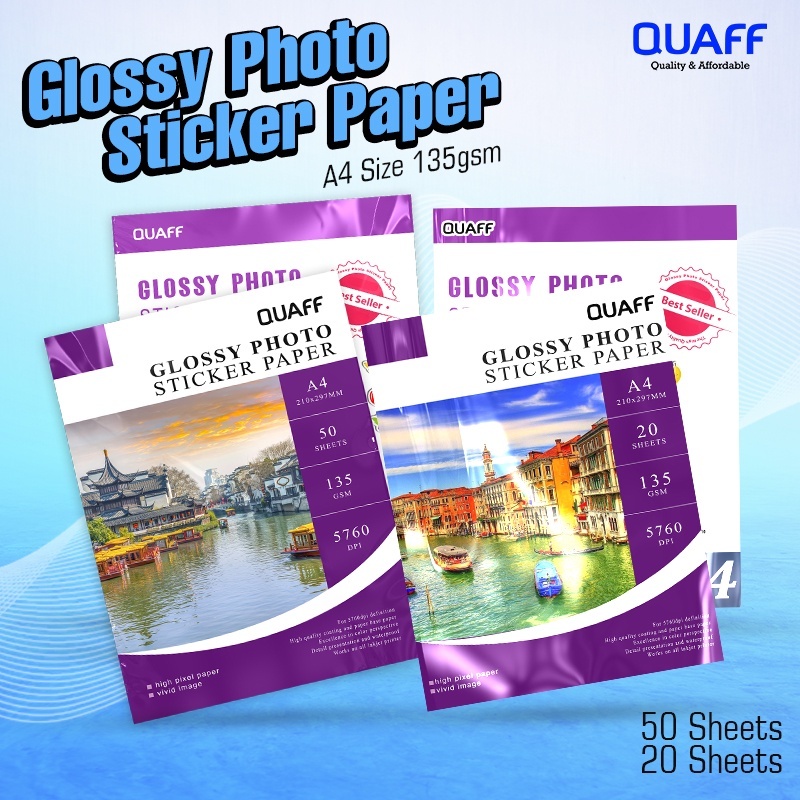 QUAFF Glossy Photo Sticker Paper A4 90gsm/135gsm | Shopee Philippines