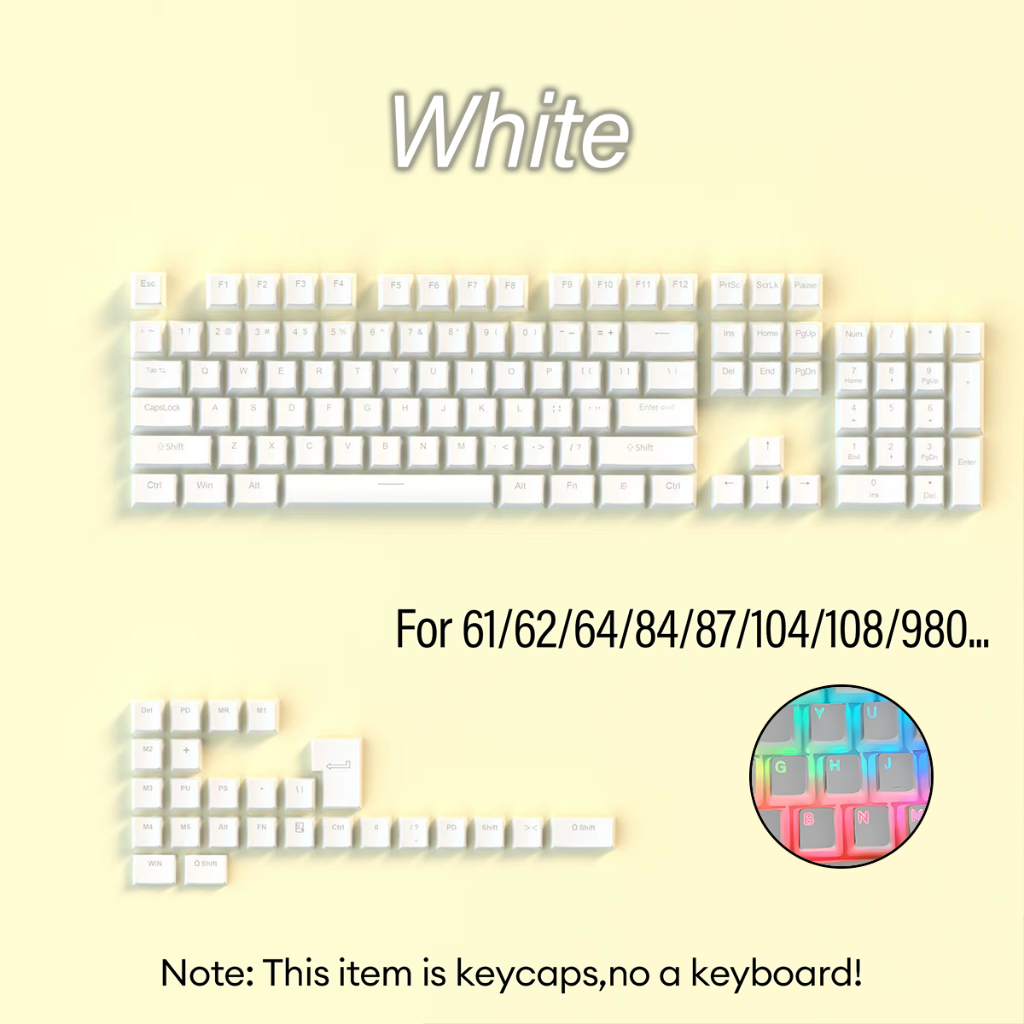 Pudding Keycaps 129keys Backlit Keycap OEM Profile PBT Material for ...