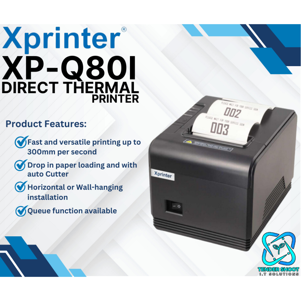Xprinter XP-Q80I, XP Q80I, XPQ80I 80mm Direct Thermal Printer With USB ...