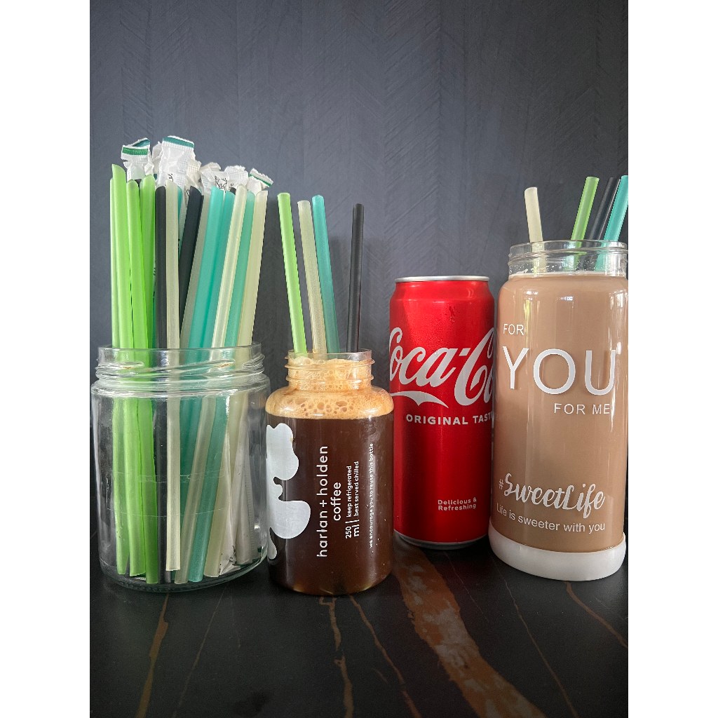 100pcs Individually Wrapped Edible Straws - Soda Straw, Coffee, Frappe ...