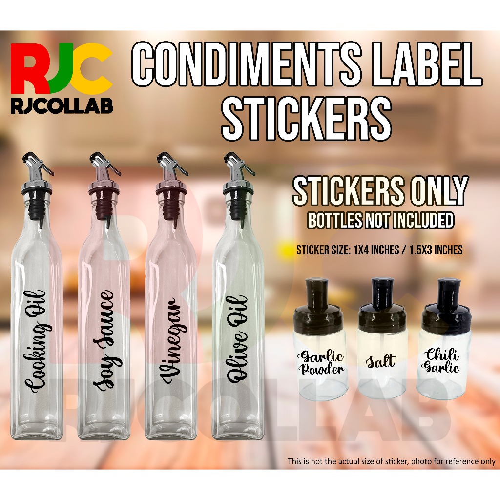 Condiments Sticker Labels (Cut-out Sticker)(Bottles and Jars not ...