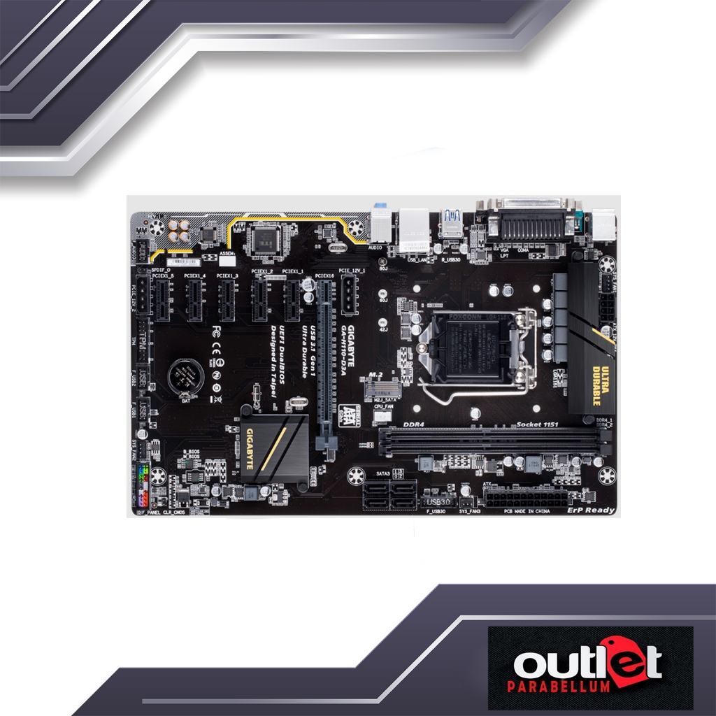 REFURBISHED GIGABYTE GA-H110-D3A H110 S1151 6 X PCI-E M.2 MINING ...