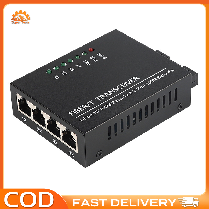 Fiber Switch Media Converter 10/100M 2 SC Port 4 RJ45 Port 2 SC Port 4 ...