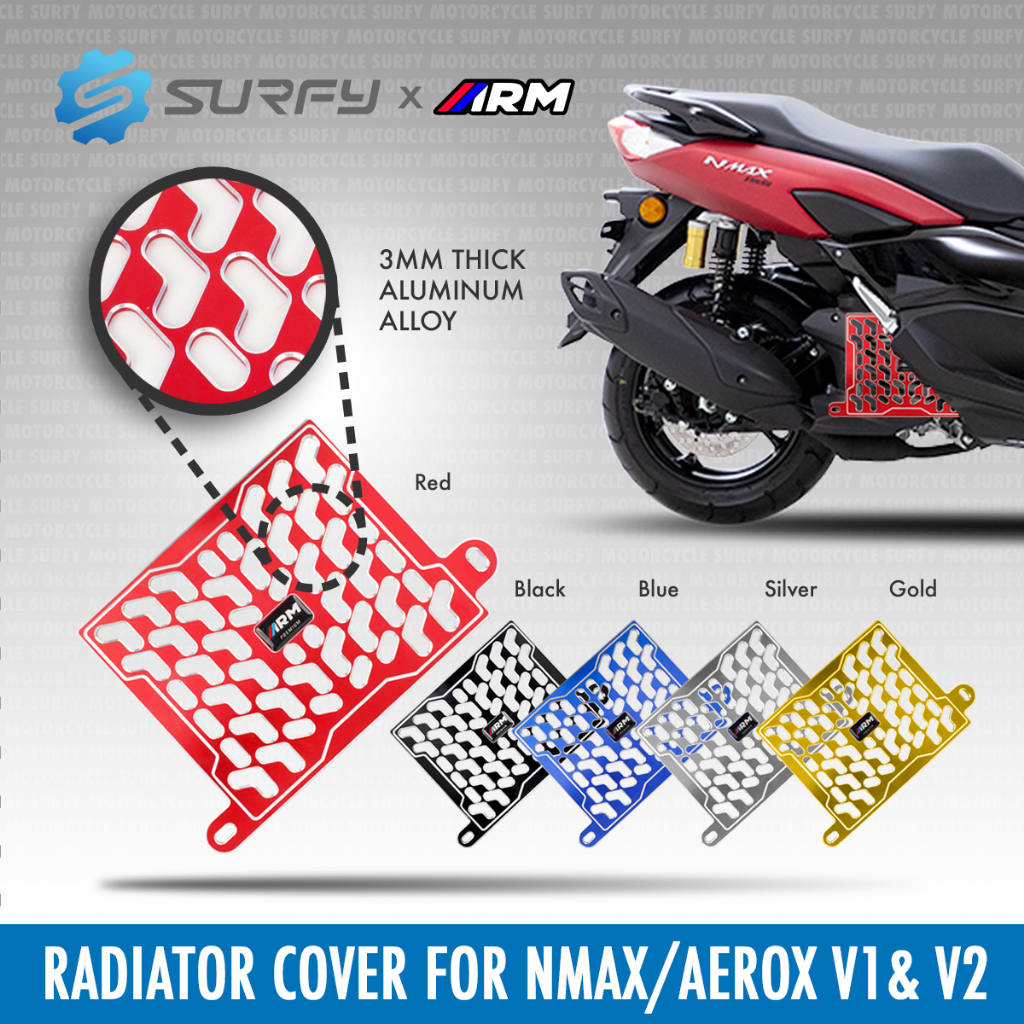 ARM Radiator Cover Aluminum Full CNC 2-Color Design For Nmax v1&v2 ...