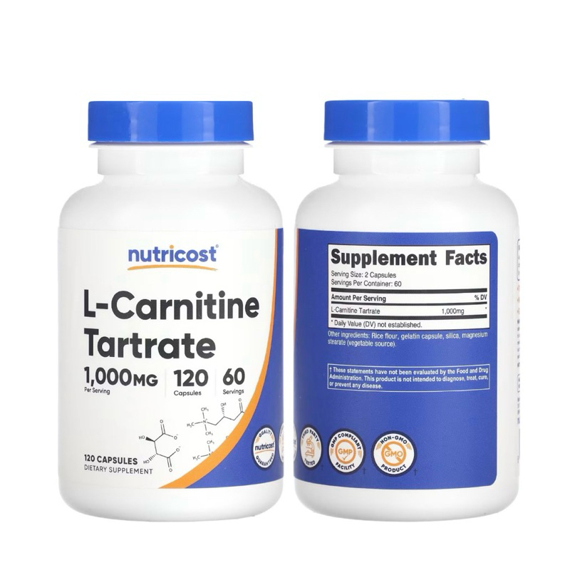 [ONHAND] NEW Nutricost L Carnitine Tartrate 1000mg 240capsules 120capsules | Shopee Philippines