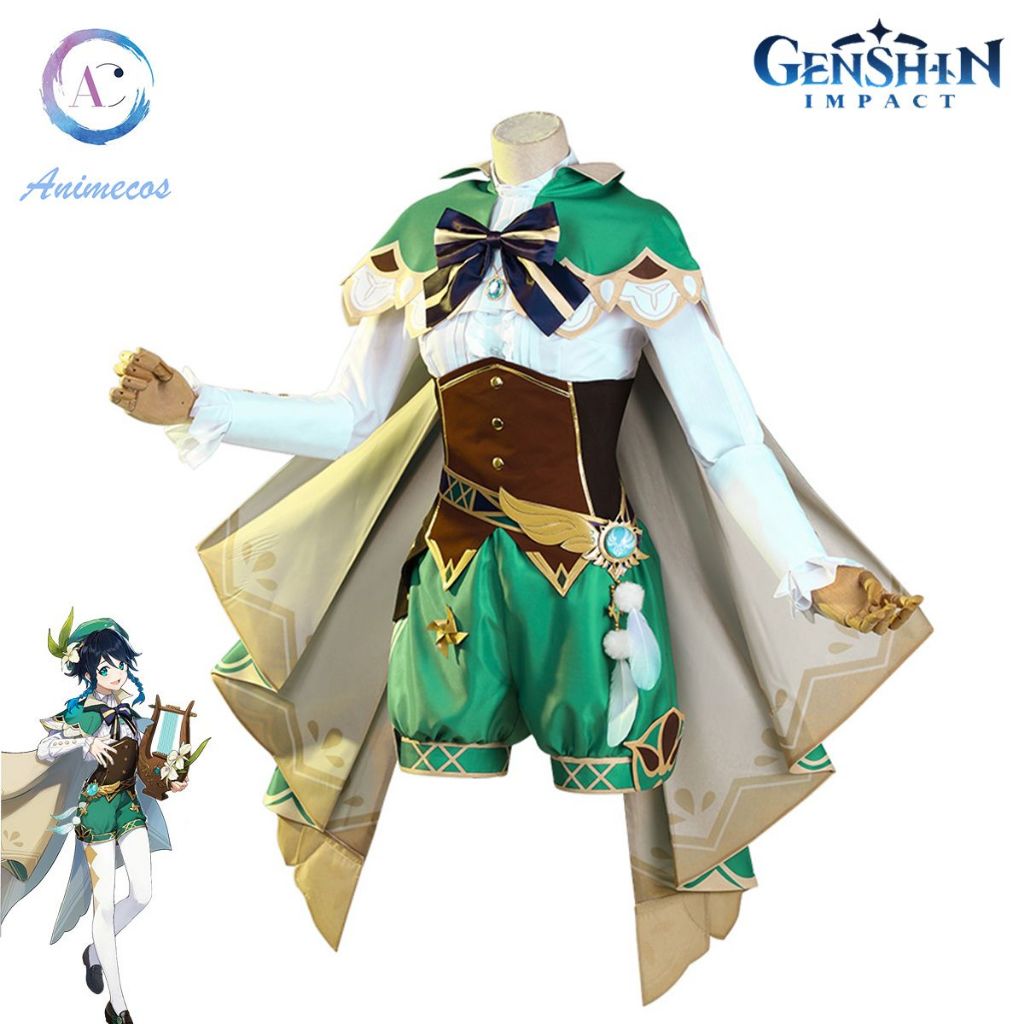 Genshin Impact Venti Cosplay Costumes Barbatos Venti Cosplay Outfits Women Halloween Costume Set ...