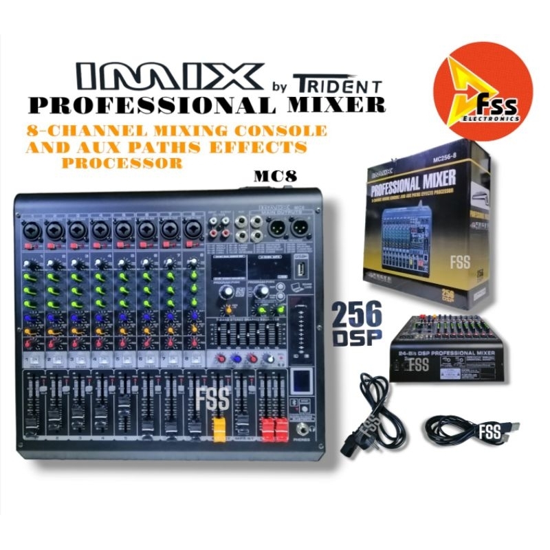 IMIX by Trident MC 8 PROFESSIONAL MIXER 8 CHANNEL CONSOLE 256 DSP ...