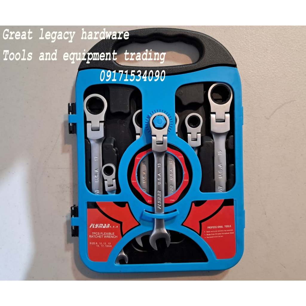 Flyman Combination Wrench Set 7 Pcs. (Ratchet End) | Shopee Philippines