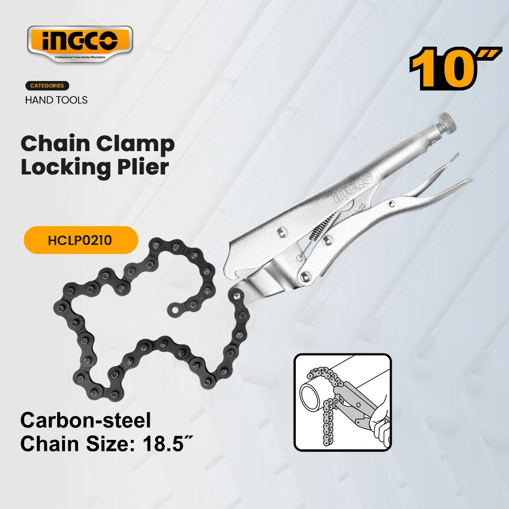Ingco 10" Chain Clamp Locking Plier HCLP0210 IHT | Shopee Philippines