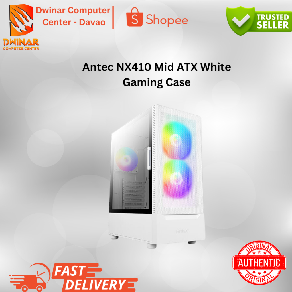 Antec NX410 Mid ATX White Gaming Case | Shopee Philippines