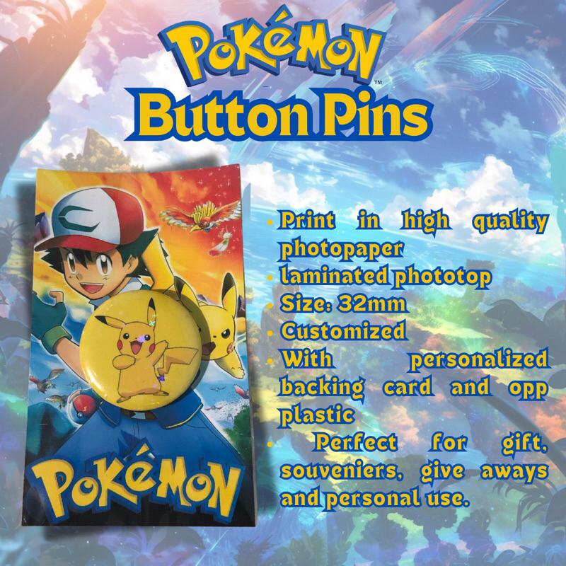 Pokemon button pins/ badge | Shopee Philippines