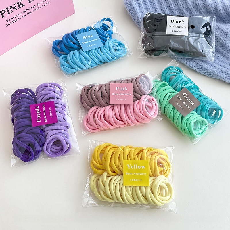 50pcs Hair Tie Gradient Color High Elastic Stretch Rubber Hair Bands ...