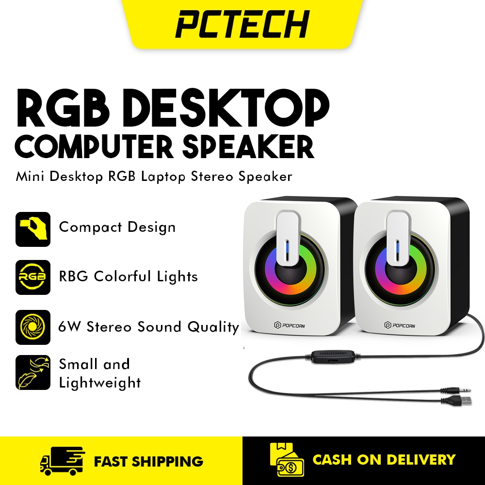 Popcorn Mini PC RGB Speaker Desktop Gaming Speaker Laptop Speaker ...