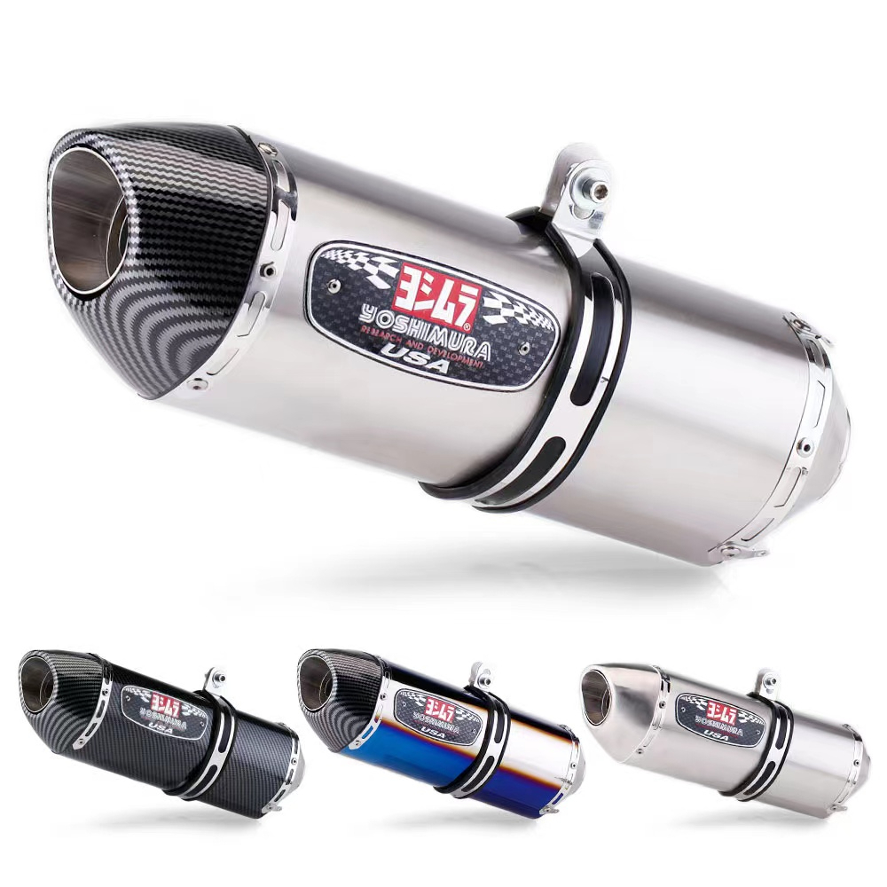 R77 Yoshimura Carbon Fibre Big 420mm length (51mm inlet) with muffler ...