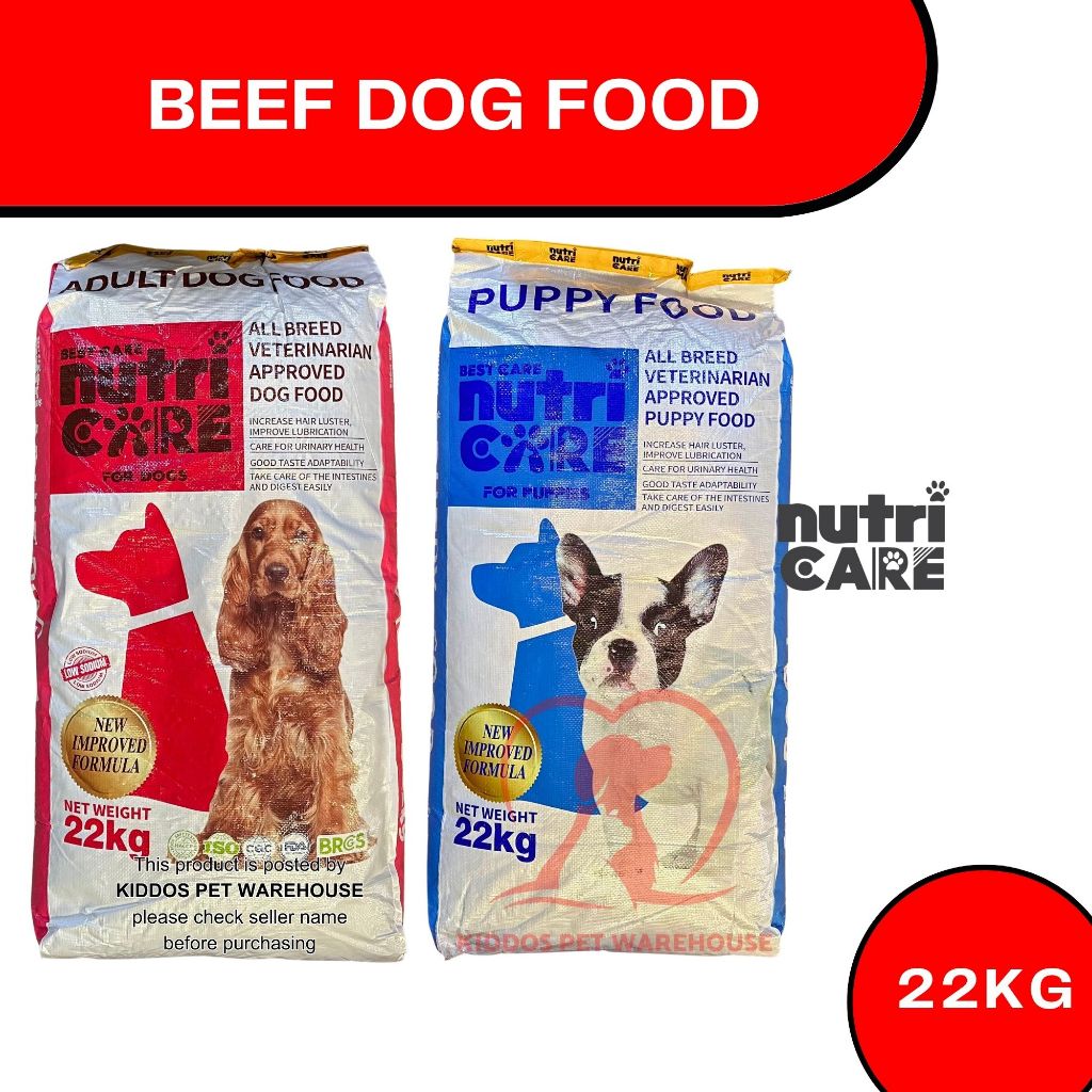 Nutricare Pure Natural Dry Food All Breed BEEF Dog Food in Sack 22kg ...
