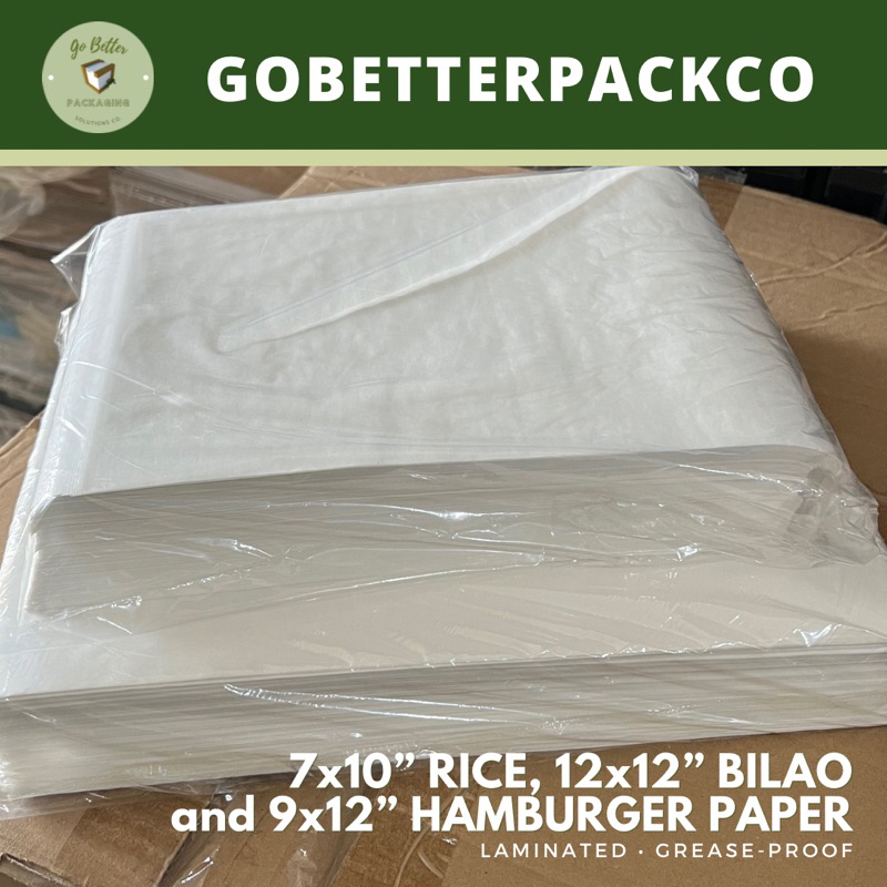 [1000 pcs] PE Laminated Rice Hamburger Bilao Paper Liner Greaseproof ...