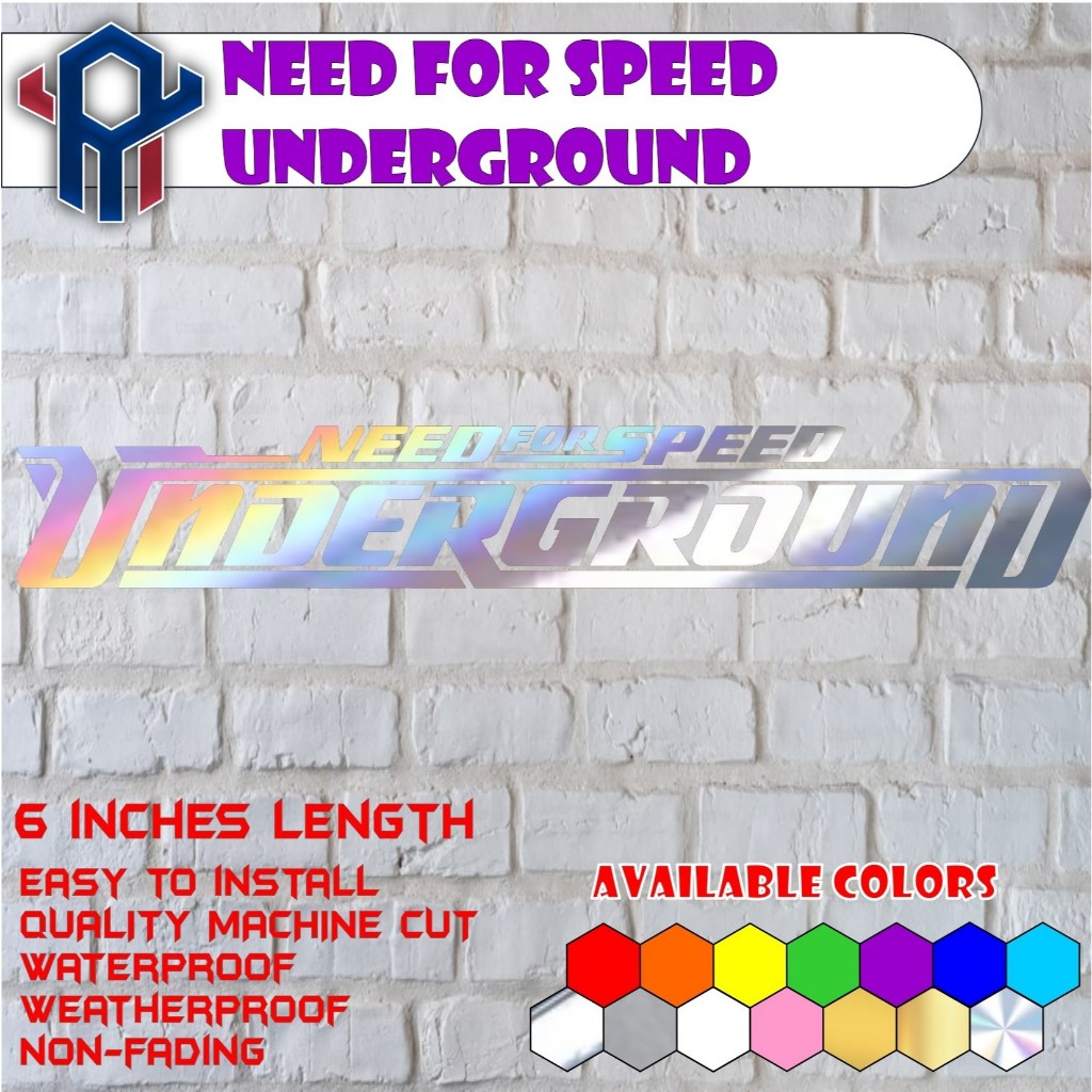Need for Speed Underground inspired waterproof machine cut sticker ...