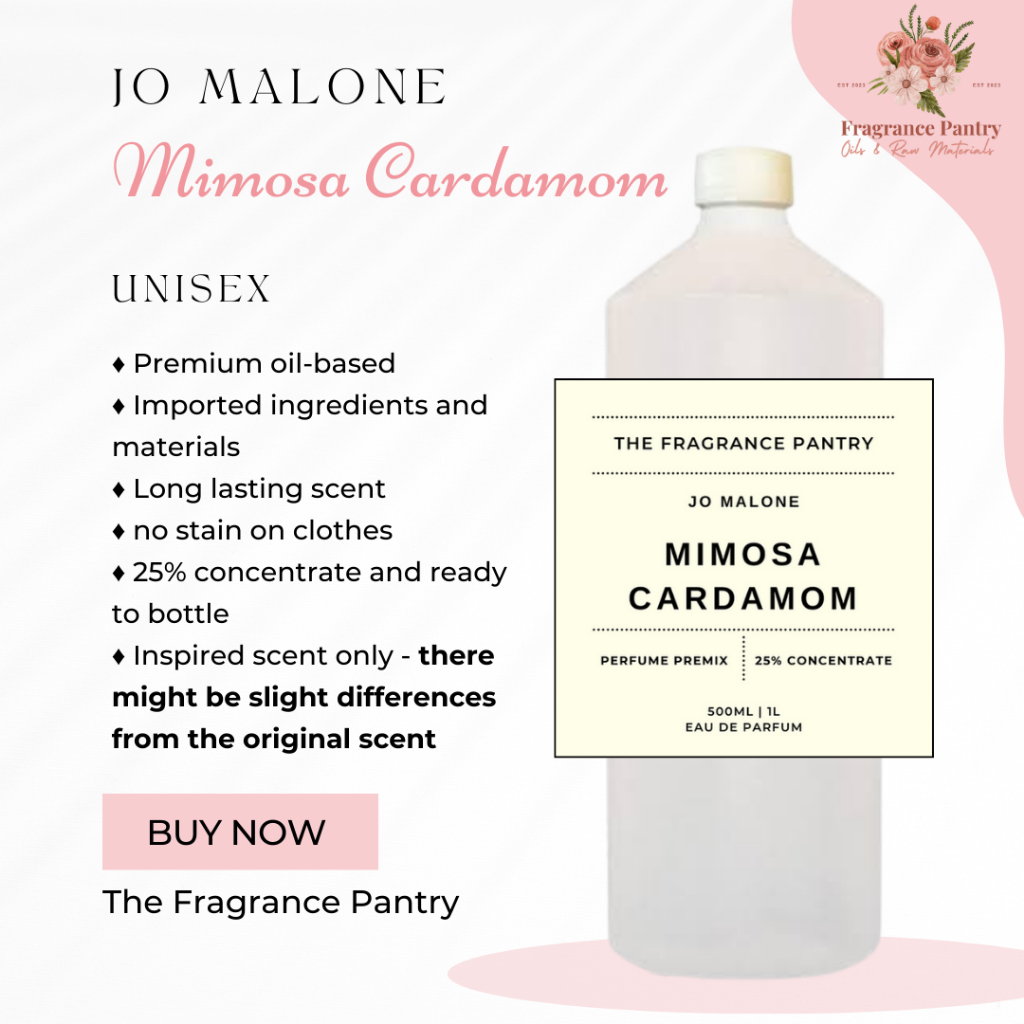 Mimosa Cardamom Perfume Pre-Mix 500ml & 1L [25% Concentrate] Ready to ...