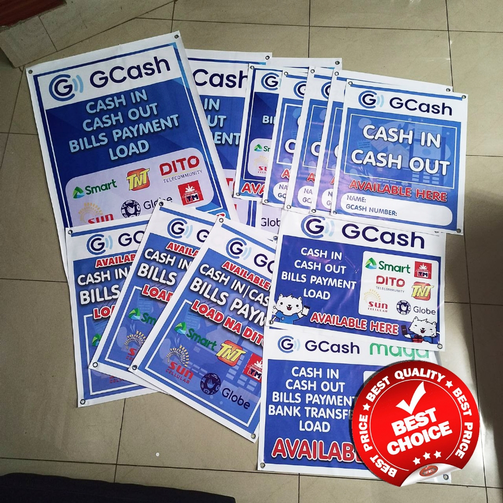 Personalize GCash Cash In Cash Out Load Bank Bills Business Tarpaulin ...