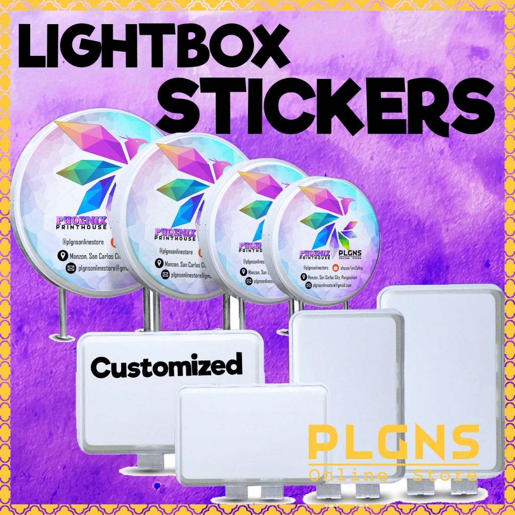 Lightbox Sticker - STICKER ONLY - Customized Personalized | Shopee ...