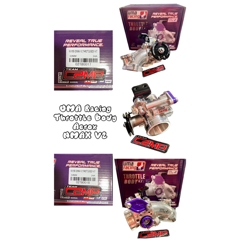 UMA Throttle Body Kit Aerox V1 V2 NMAX V2 32mm and 34mm w/o ISC ...