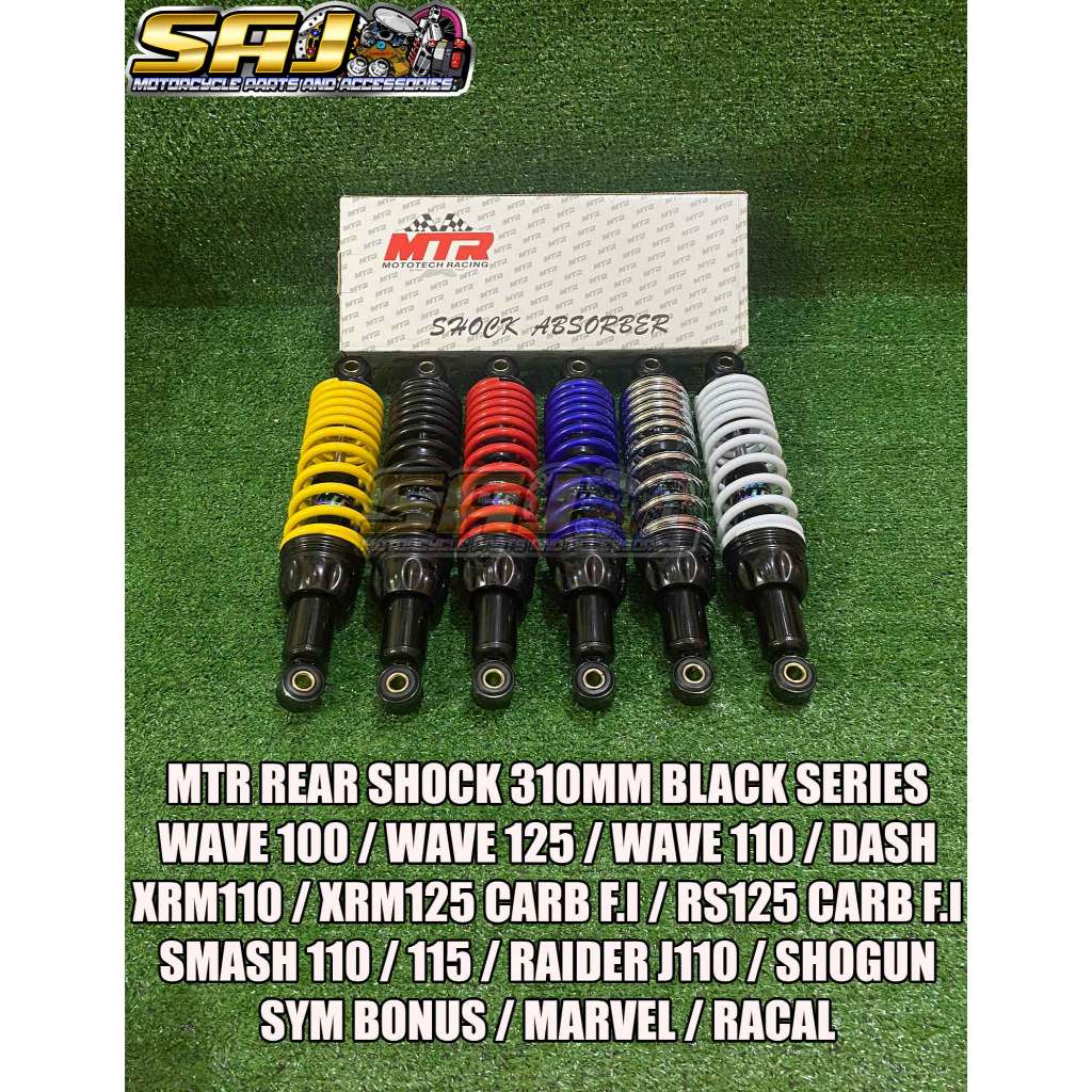 MTR REAR SHOCK BLACK SERIES 310MM WAVE / XRM / RS125 / SMASH / DASH ...