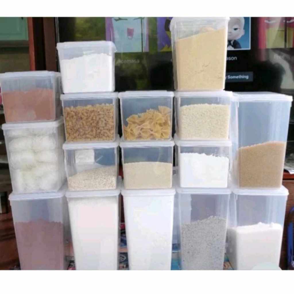 (SET OF 3) LARGE FOOD STORAGE CONTAINER CEREAL MILK TEA POWDER HALO ...