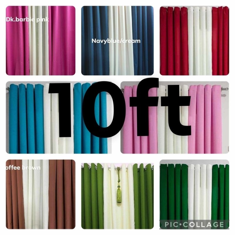 Katrina plain ring curtain 3in1 and per pc 10ft made to order | Shopee ...