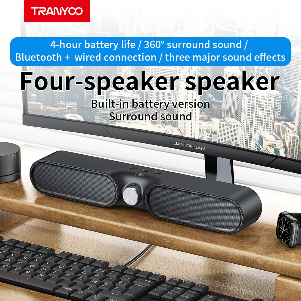 Tranyoo B3 Bluetooth Speaker 360° Surround Sound 5.0 Big Sound Desktop ...