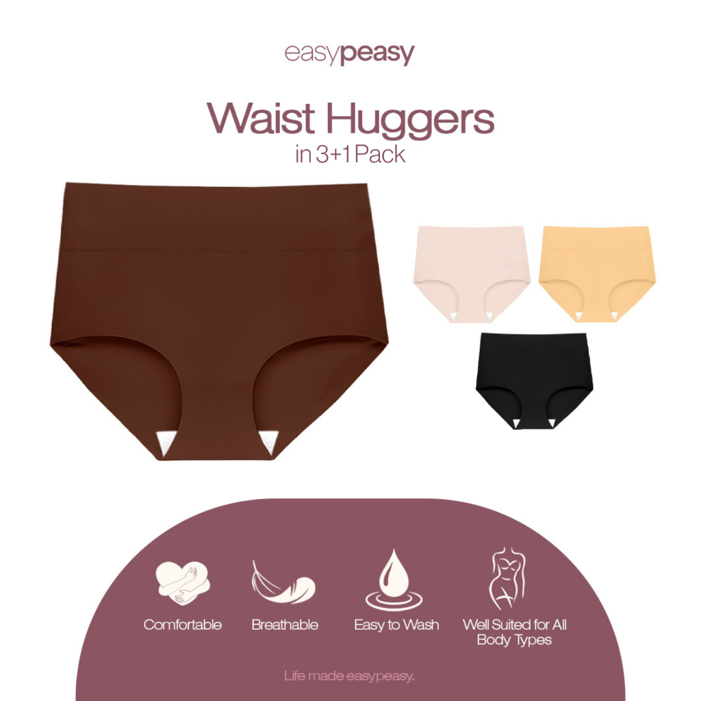 EASYPEASY Seamless Waist Huggers [3+1 One Color Panty Pack] | Shopee ...