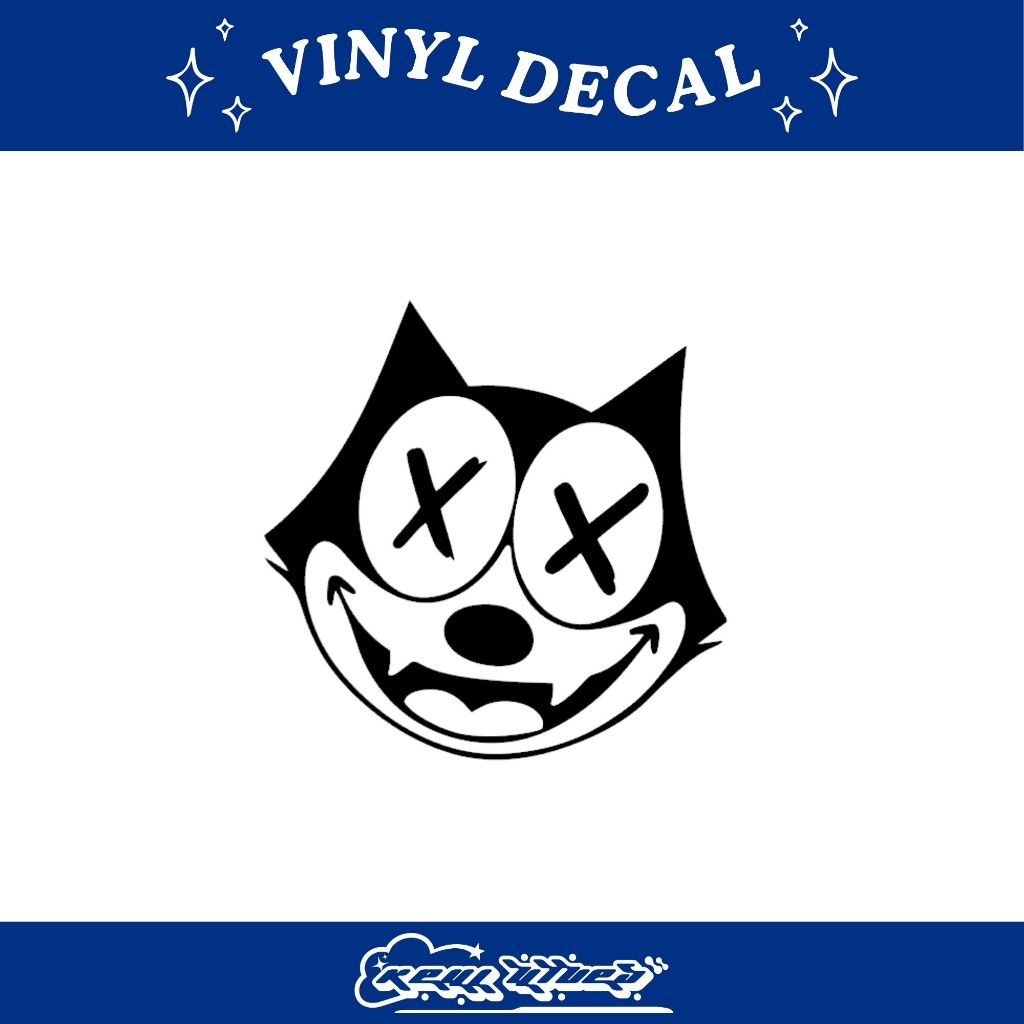 Felix the cat logo vinyl decals brand laptop tumbler waterproof ...