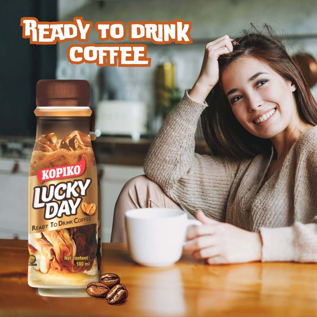 KOPIKO Lucky Day Ready-to-Drink Coffee 180ml x 3 bottles | Shopee ...