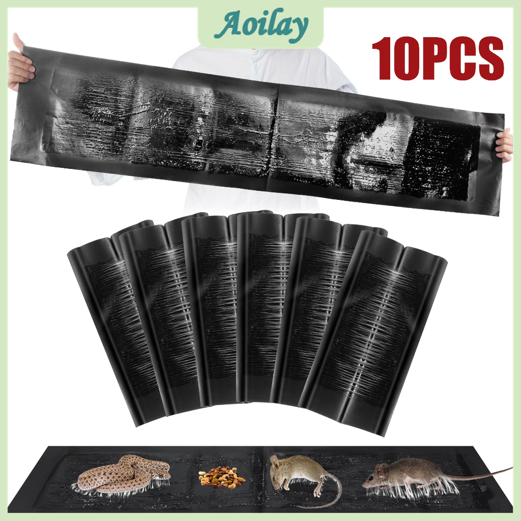 10Pcs 120*27.5cm Long Mouse Glue Trap Large Mice Rat Sticky Mat Strong ...
